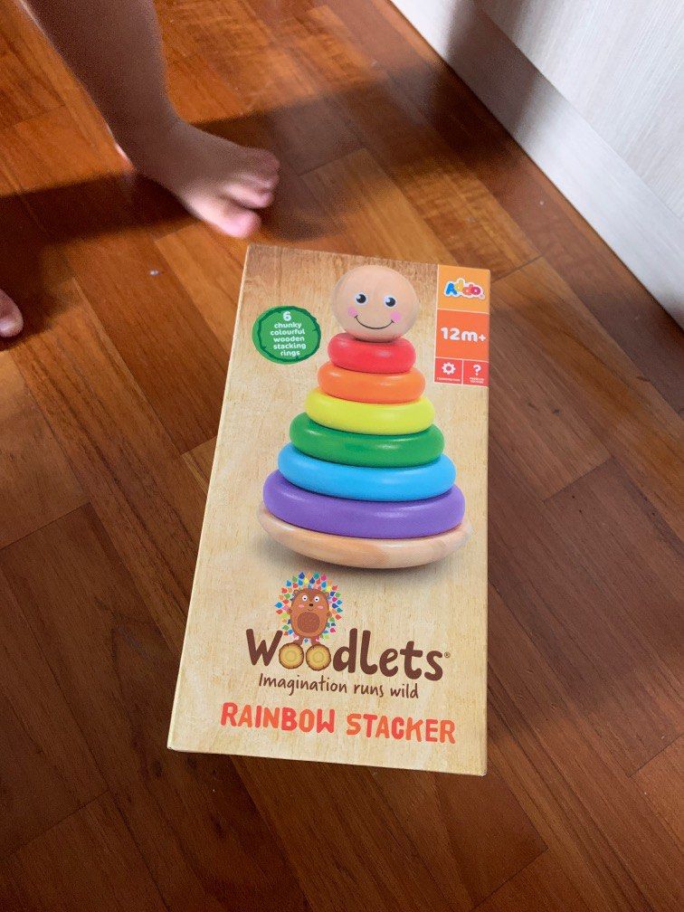 Woodlets rainbow stacker, Babies & Kids, Infant Playtime on Carousell