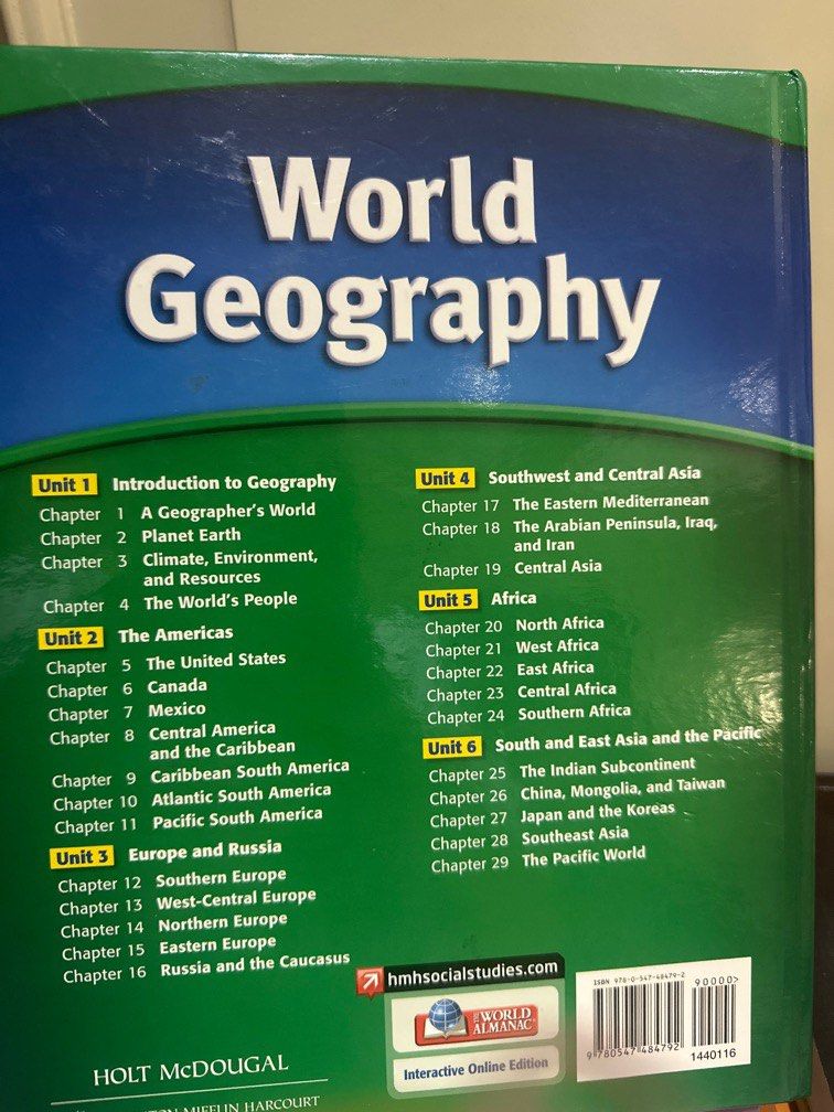 World Geography Textbook 2012 edition, Hobbies & Toys, Books ...