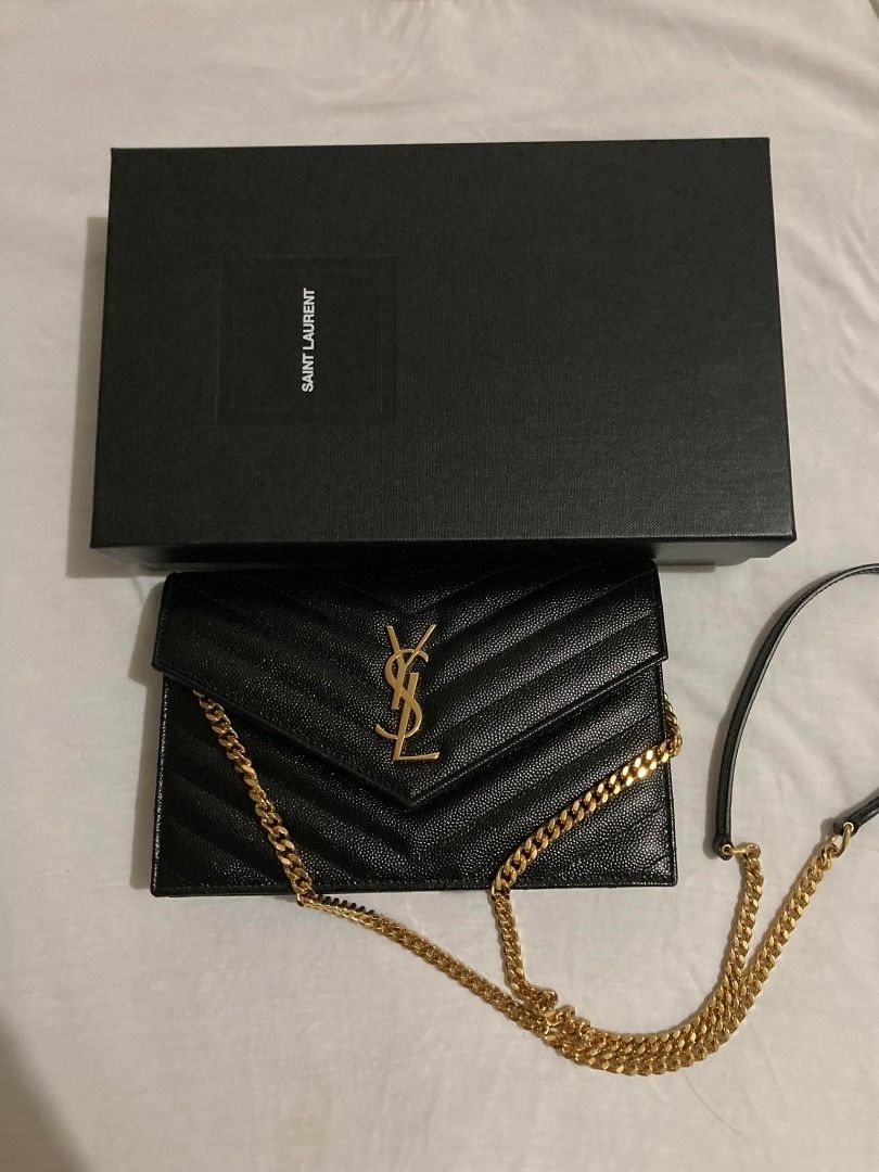 Ysl wallet on chain authetic, Luxury, Bags & Wallets on Carousell
