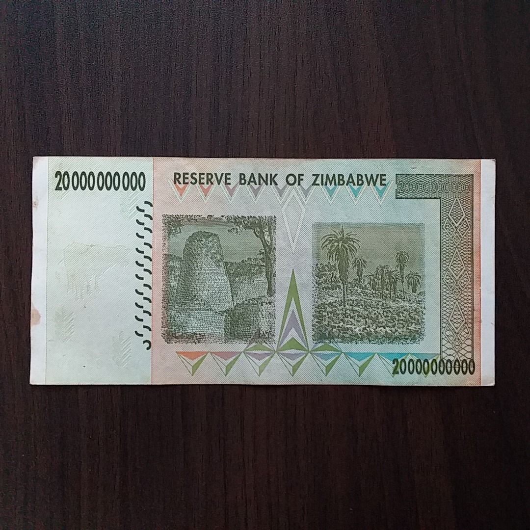 Zimbabwe 20 Billion Dollars (2008) banknote, Hobbies & Toys ...