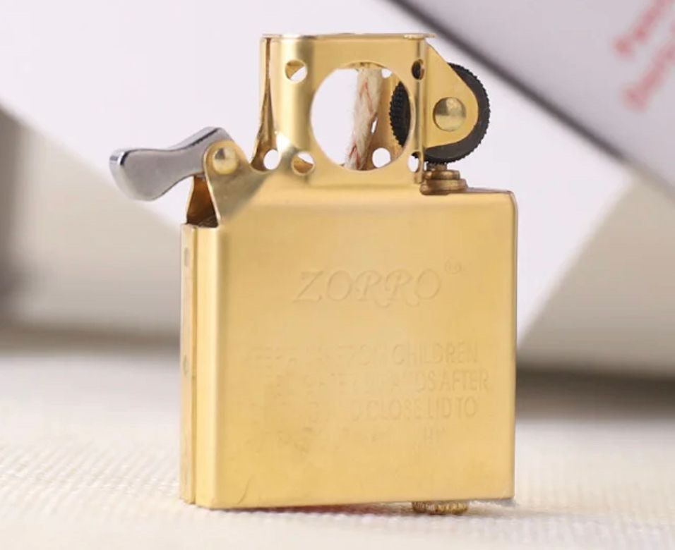 Zippo Lighter Fluid Style Metal Shell With Gold Color Pipe Lighter ...