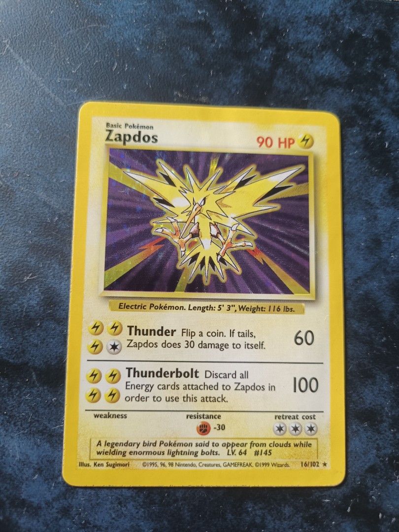 1990s Zapdos Basic Edition - Pokemon TCG, Hobbies & Toys, Memorabilia ...