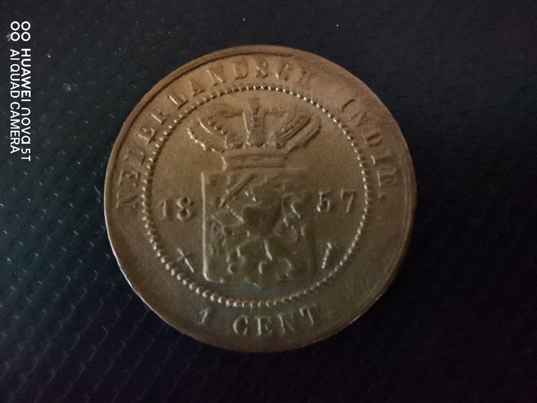 1 Cent Netherlands East Indies Indonesia Copper 1857 Coin, Hobbies ...