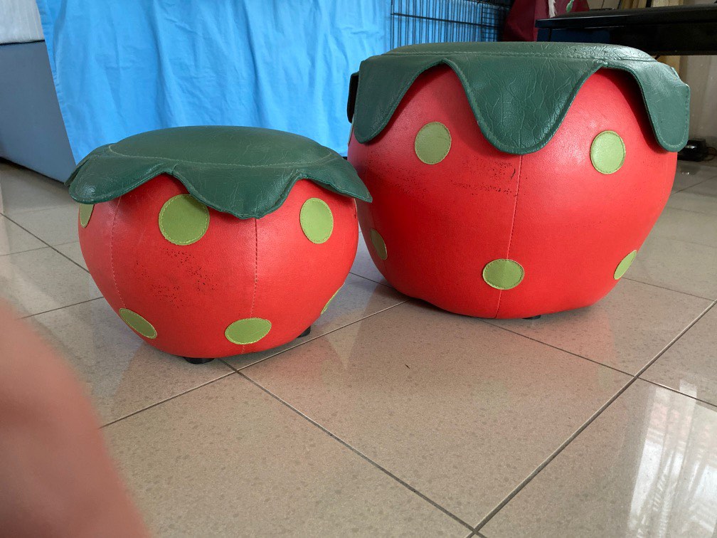 2 strawberry stools for toddlers / young kids. Small is approx 22cm ...
