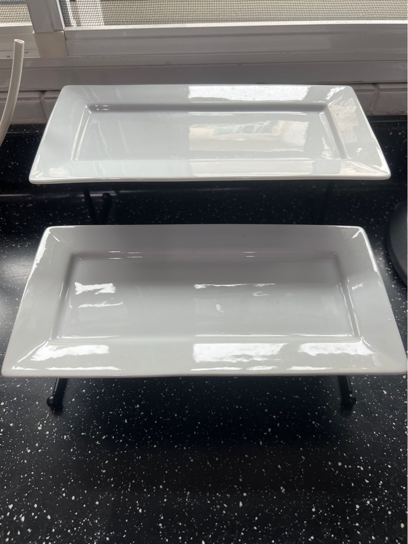 2 tier plates with stand / organiser, Furniture & Home Living, Home ...