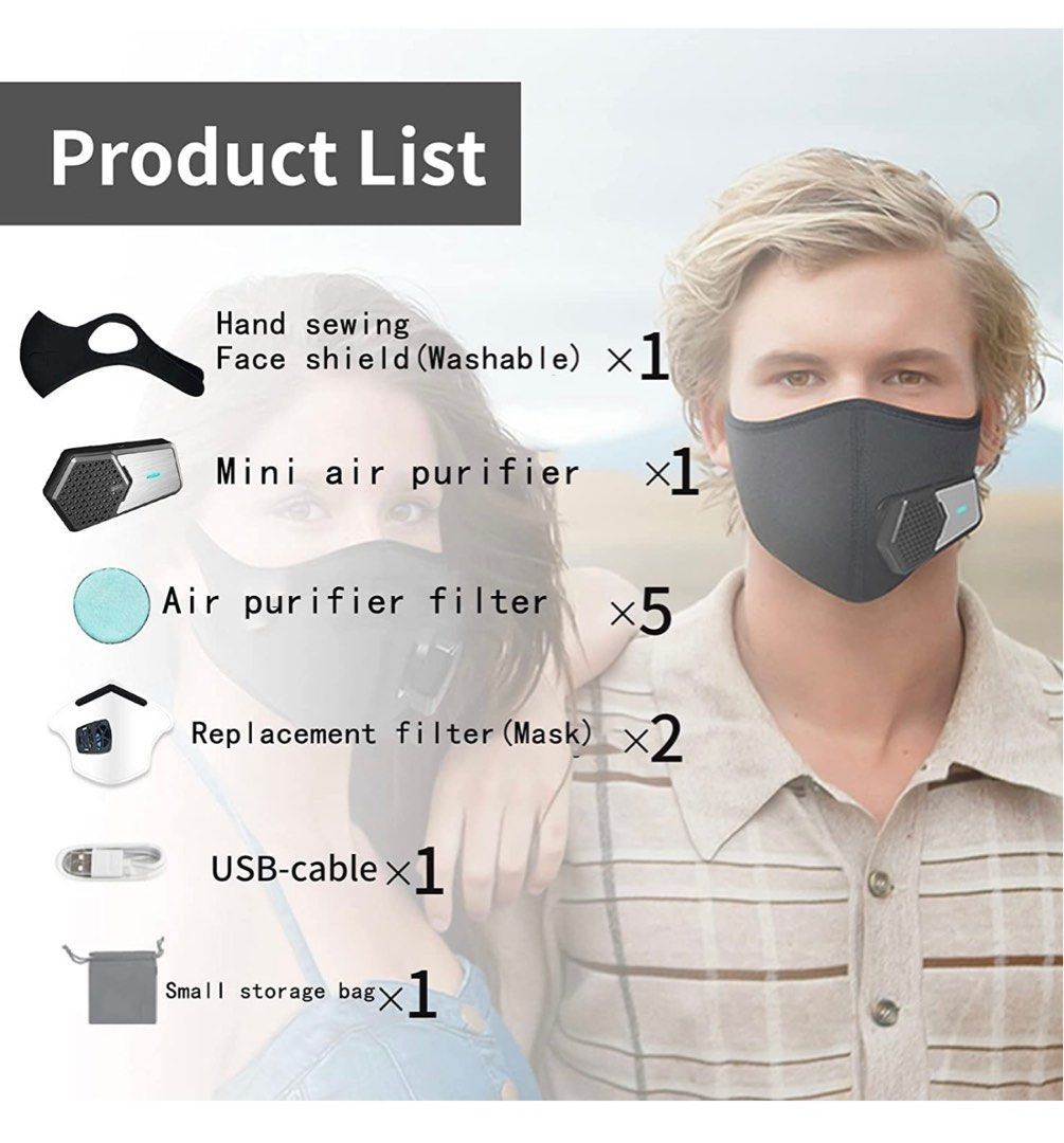(3954) Electric N95 Respirator Air Purifying Mask Anti Pollution Mask ...