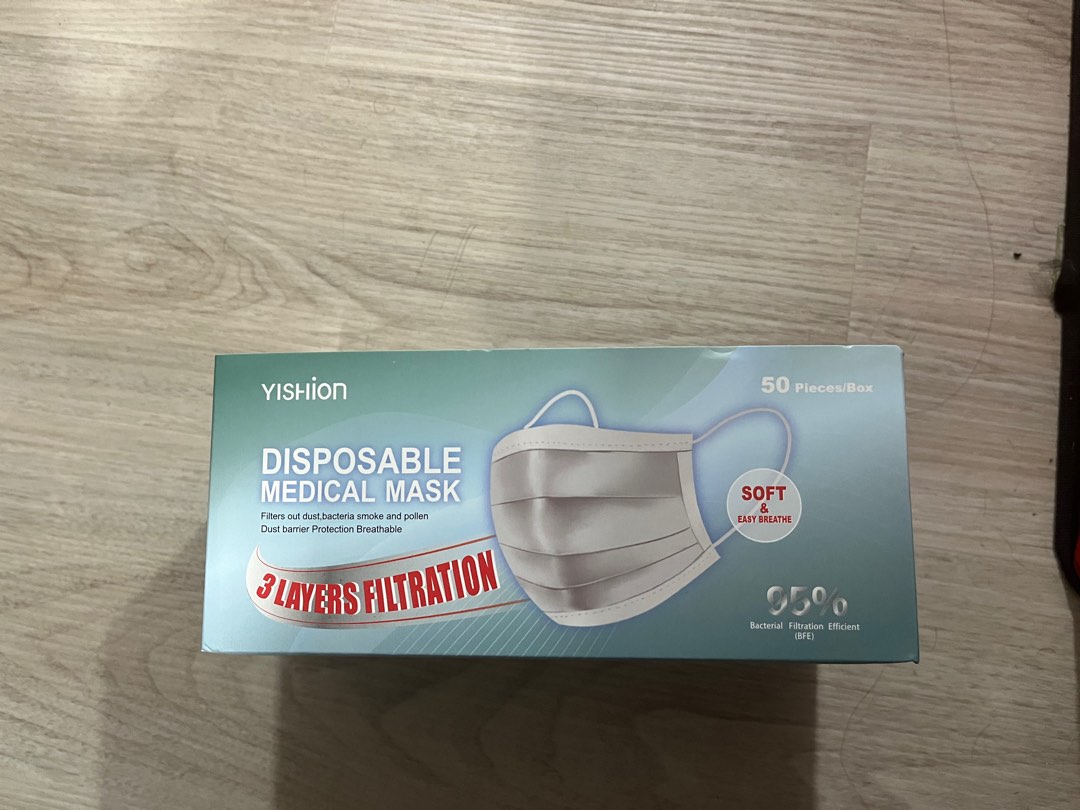 3 Layers Filtration Face Mask Bundle, Health & Nutrition, Face Masks ...