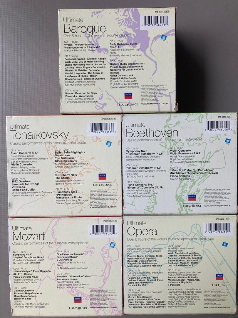 5x5 box set of Decca classical music CDs, Hobbies & Toys, Music & Media ...
