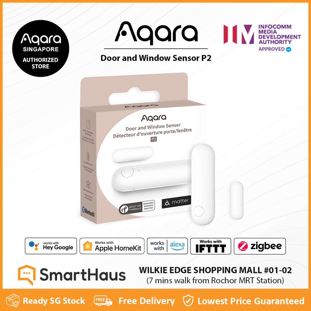 Aqara Door & Window Sensor P2 | Matter Ready & Zigbee 3.0 | 2 Years ...
