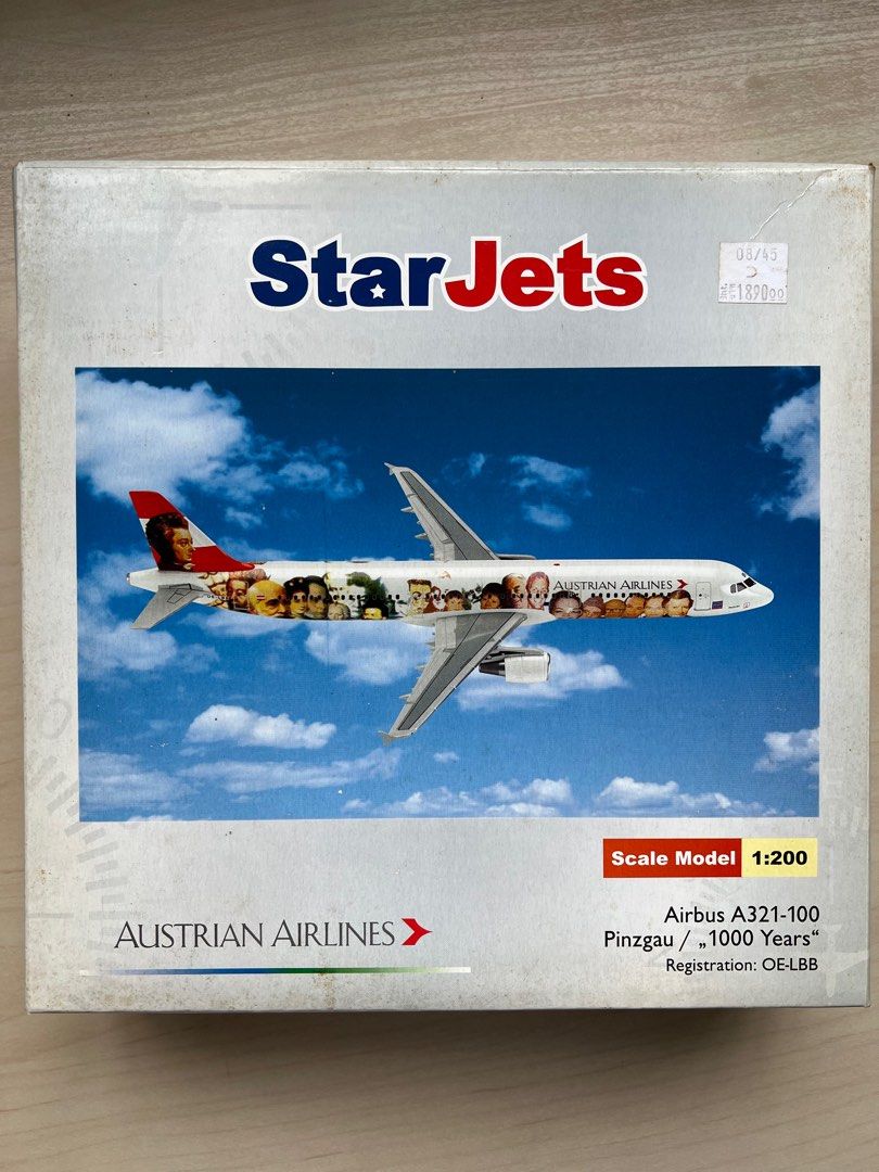 Austrian Airlines A321-100 1:200 Die-Cast Model in Beautiful Pinzgau ...