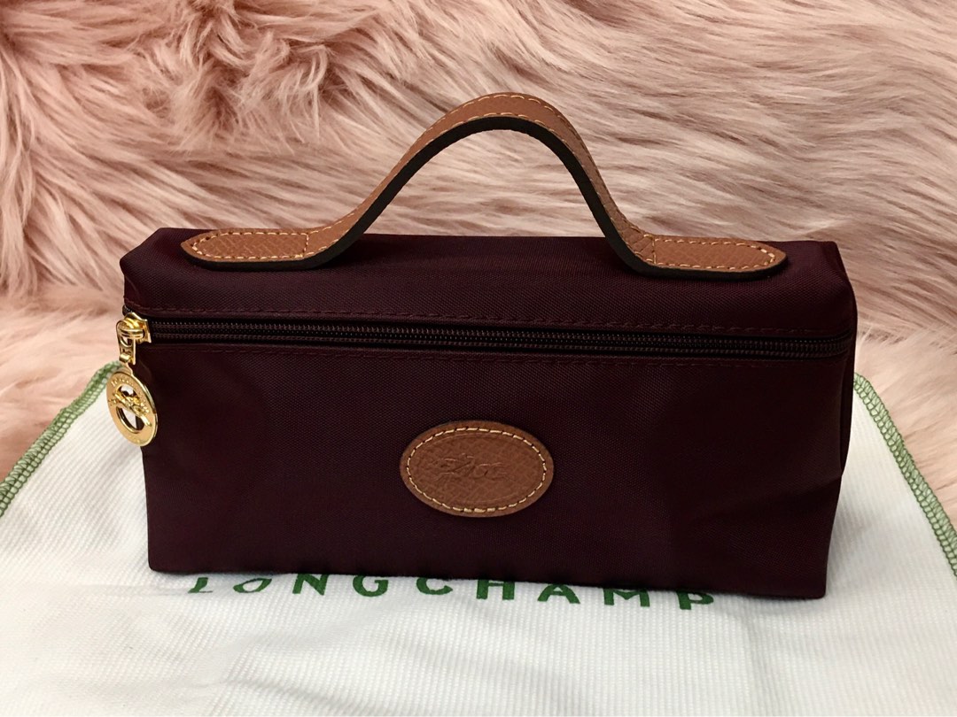 Authentic Longchamp Maroon Travel Pouch, Women's Fashion, Bags ...