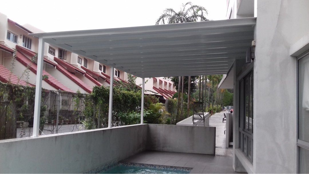 awning Polycarbonate roofing Aluminium composite panel roofing Metal ...