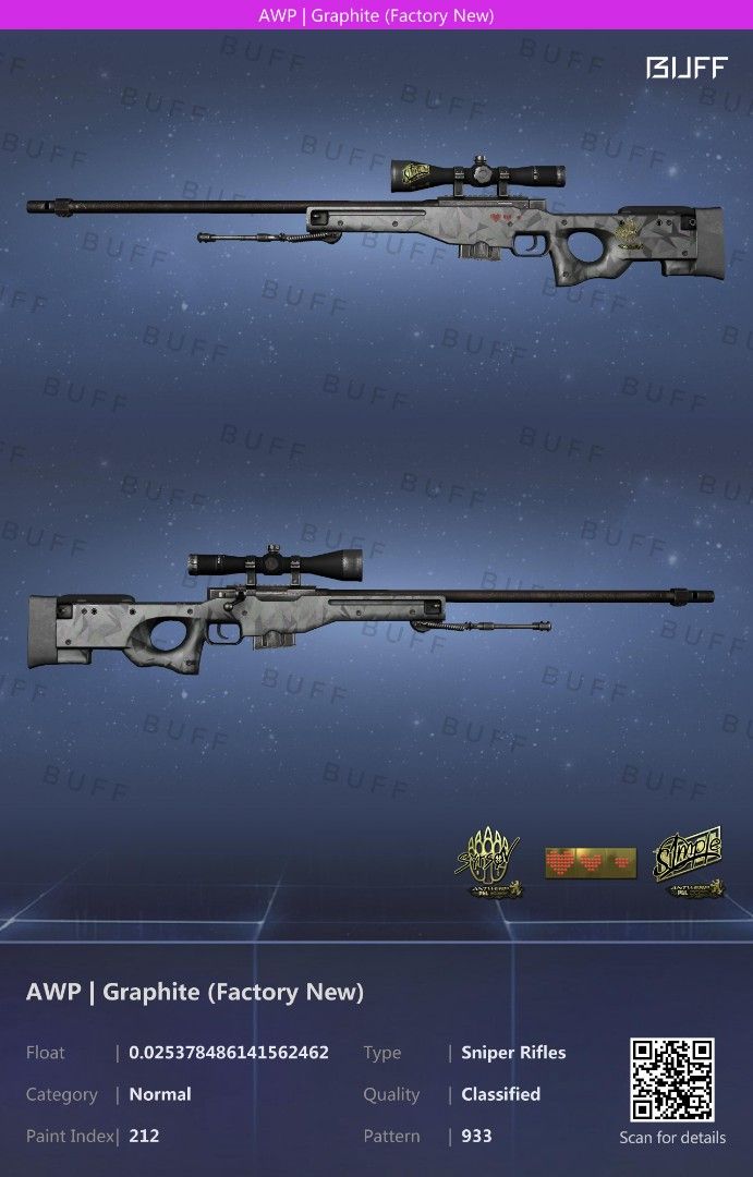 Awp graphite FN, Video Gaming, Gaming Accessories, In-Game Products on ...