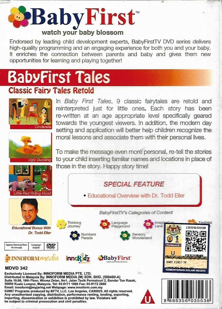 Baby First BabyFirst Tales Classic Fairy Tales Retold DVD Cinderella Ugly Duckling Little Red ...