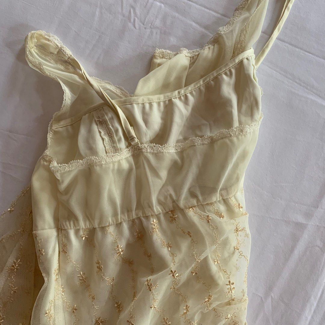 Babydoll Top/ Milkmaid Top/ Coquette/ Lace Silky Mesh Top/ Mesh Top ...