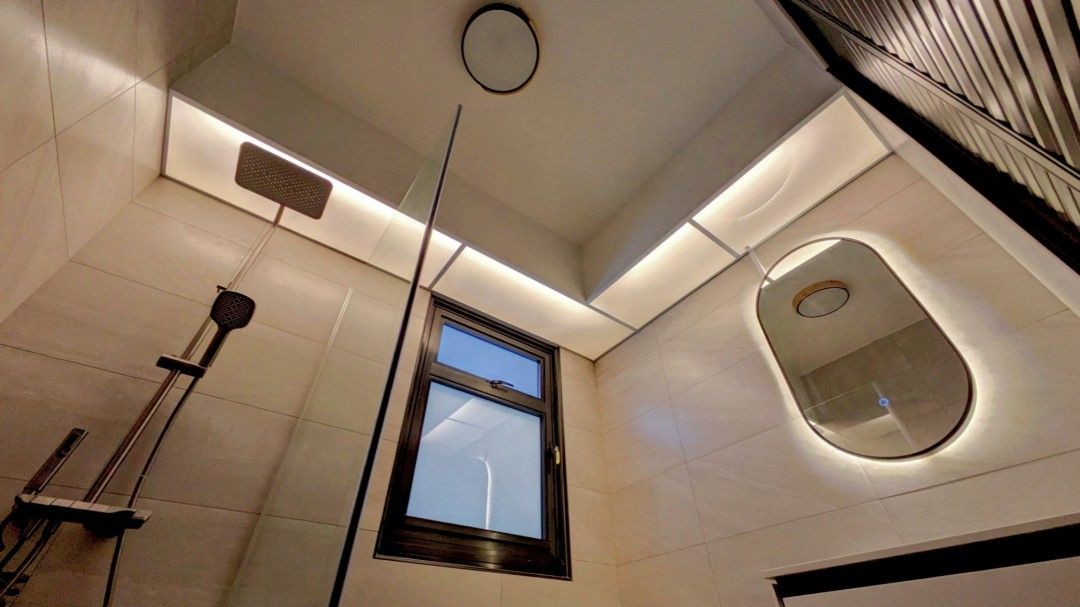 Bathroom Acrylic Panel / Cove Light for HDB BTO (With Lighting Option ...