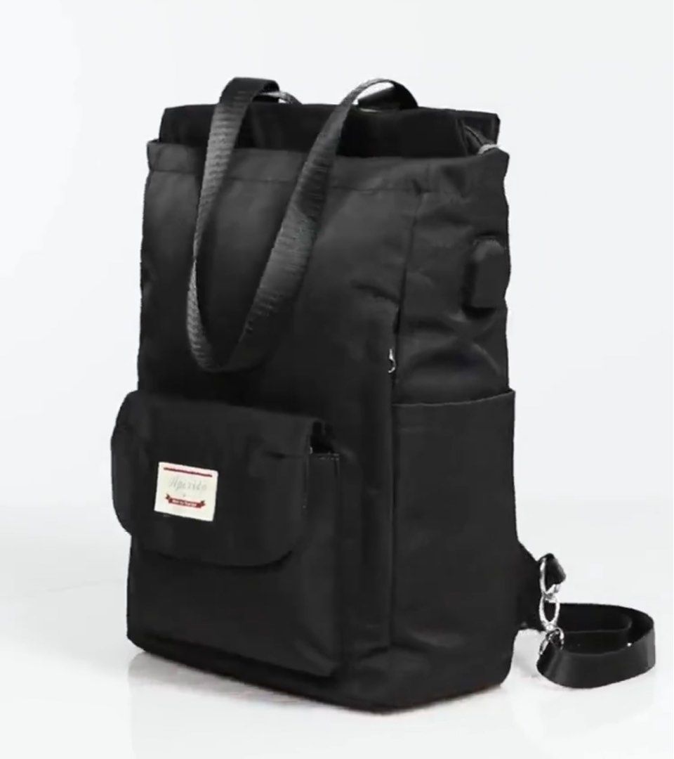 Black Laptop Bag Backpack, Women's Fashion, Bags & Wallets, Backpacks ...