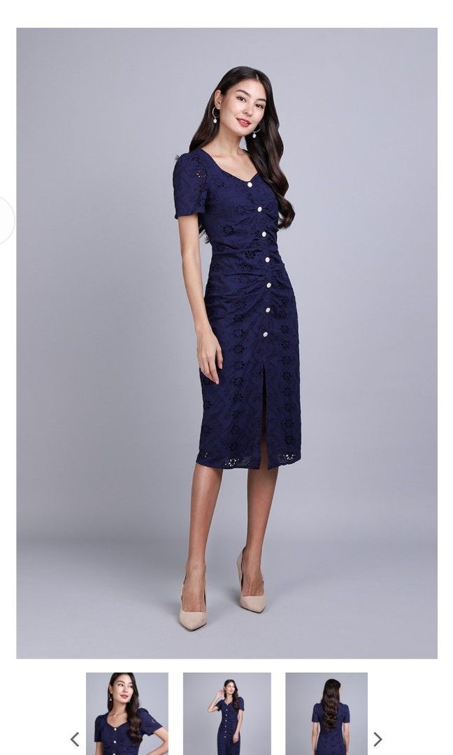[Brand New] Luella Dress Navy Blue in Size M, Women's Fashion, Dresses ...