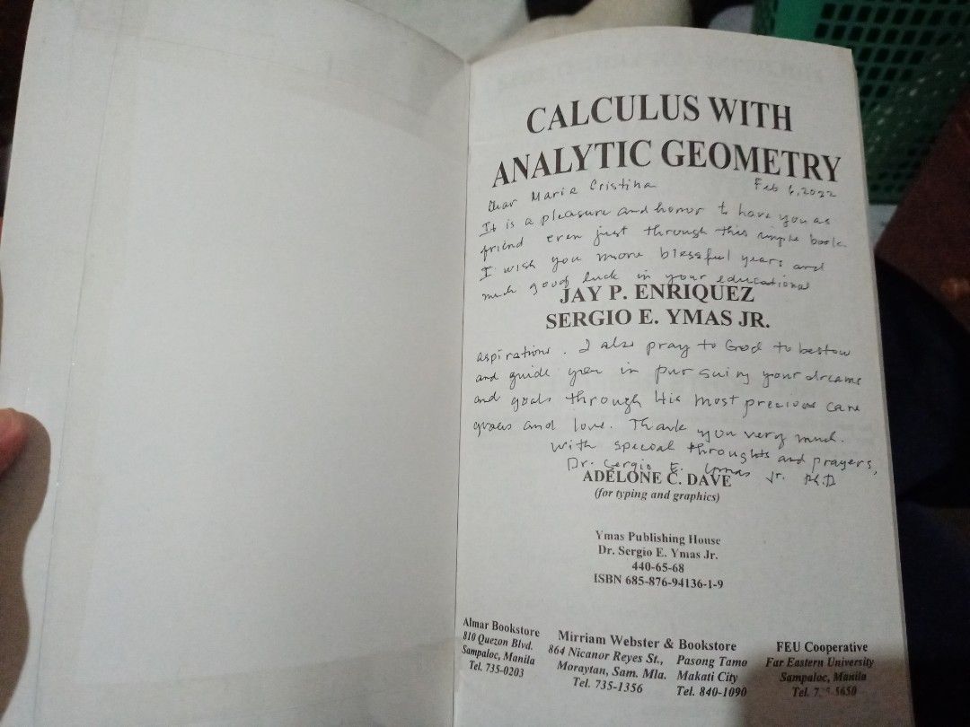 Calculus With Analytic Geometry By Jay P Enriquez And Sergio E Ymas Jr