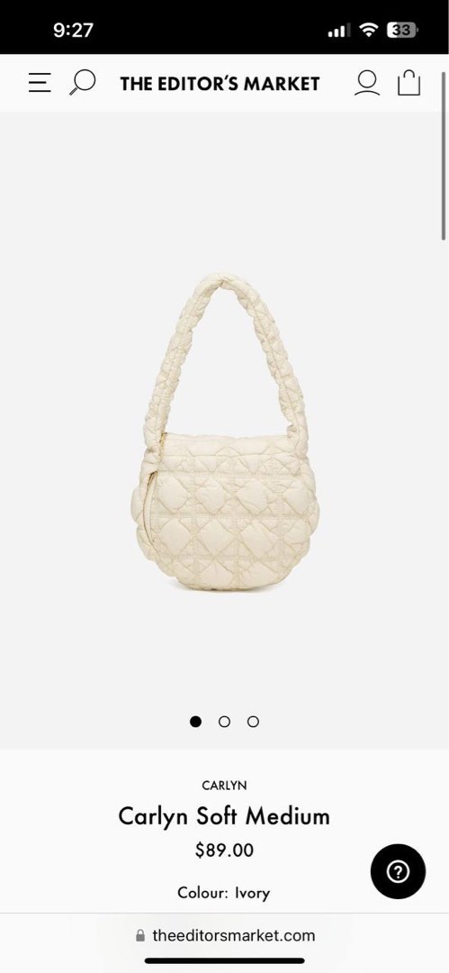 carlyn soft medium in ivory, Women's Fashion, Bags & Wallets, Shoulder Bags on Carousell