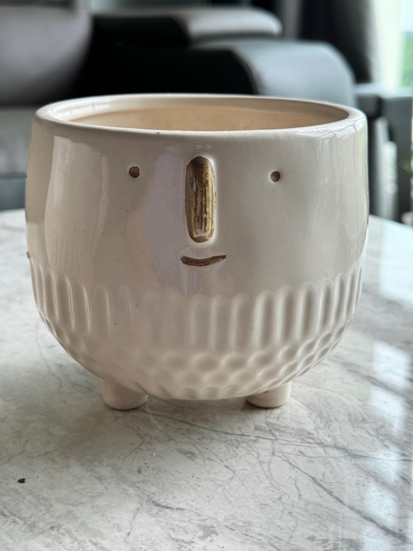 Cute face ceramic pots, Furniture & Home Living, Gardening, Pots ...