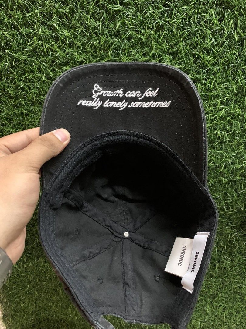 Chronic Gothic Embroidery Cap Washed Black, Men's Fashion, Watches ...