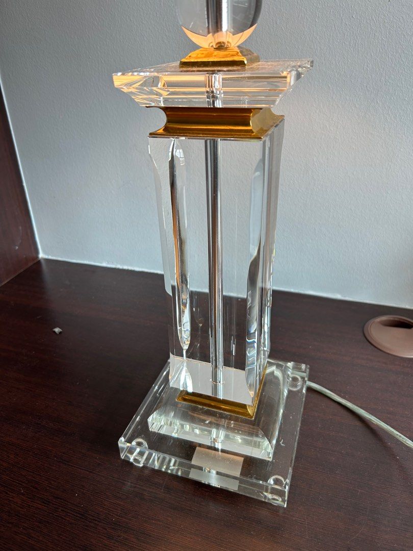 Crystal base table lamp dimmable, Furniture & Home Living, Lighting ...