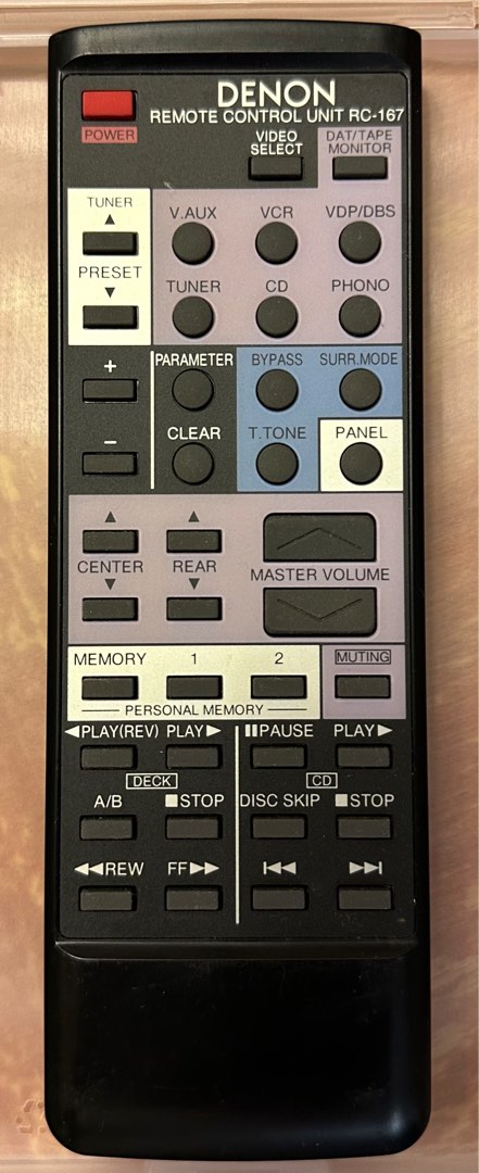 Denon Remote RC-167 for AVR 1000, 音響器材, Soundbar、揚聲器、藍牙喇叭、耳擴 - Carousell