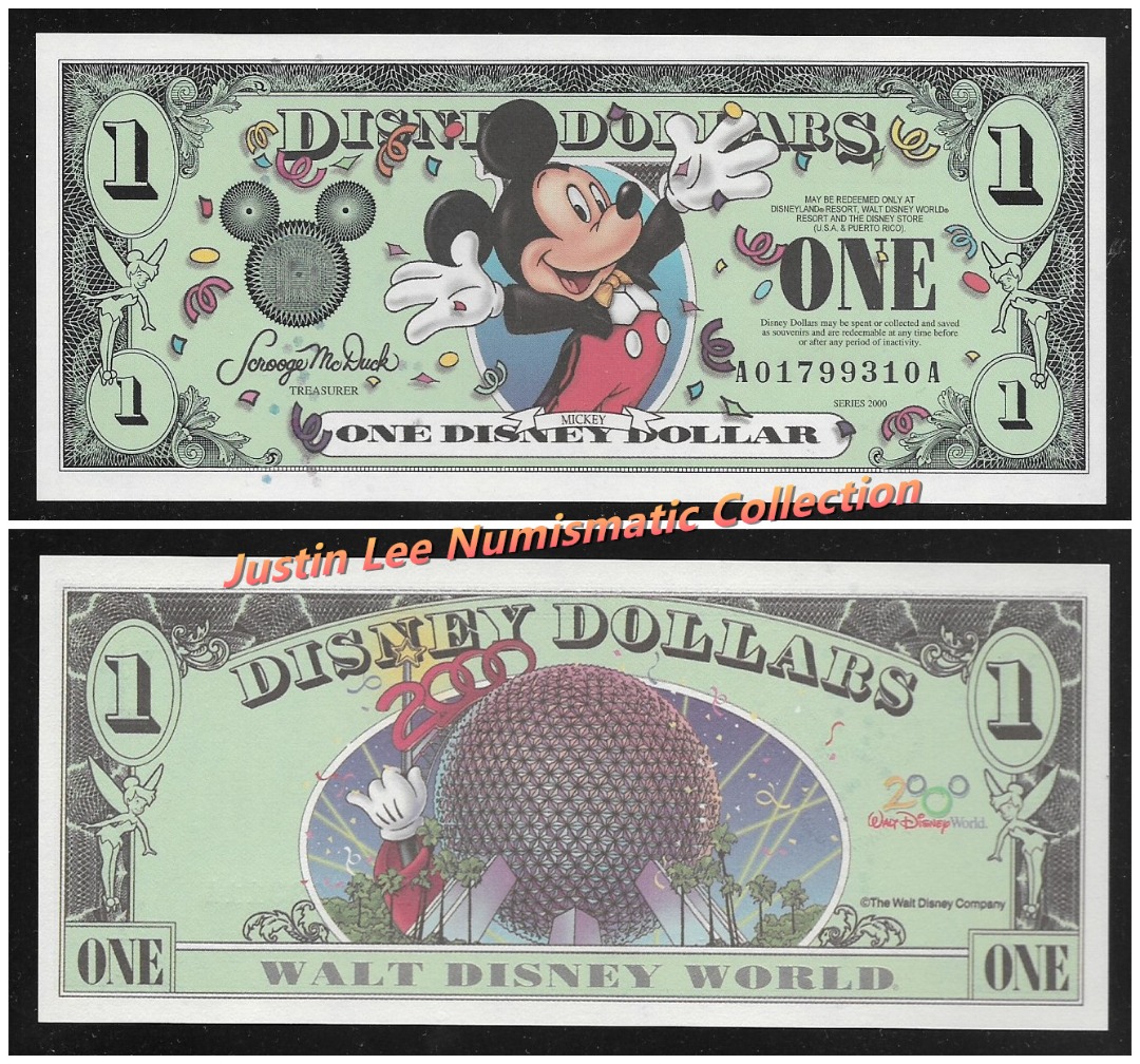 Disney Dollar $1 -2000Year, Hobbies & Toys, Collectibles & Memorabilia ...