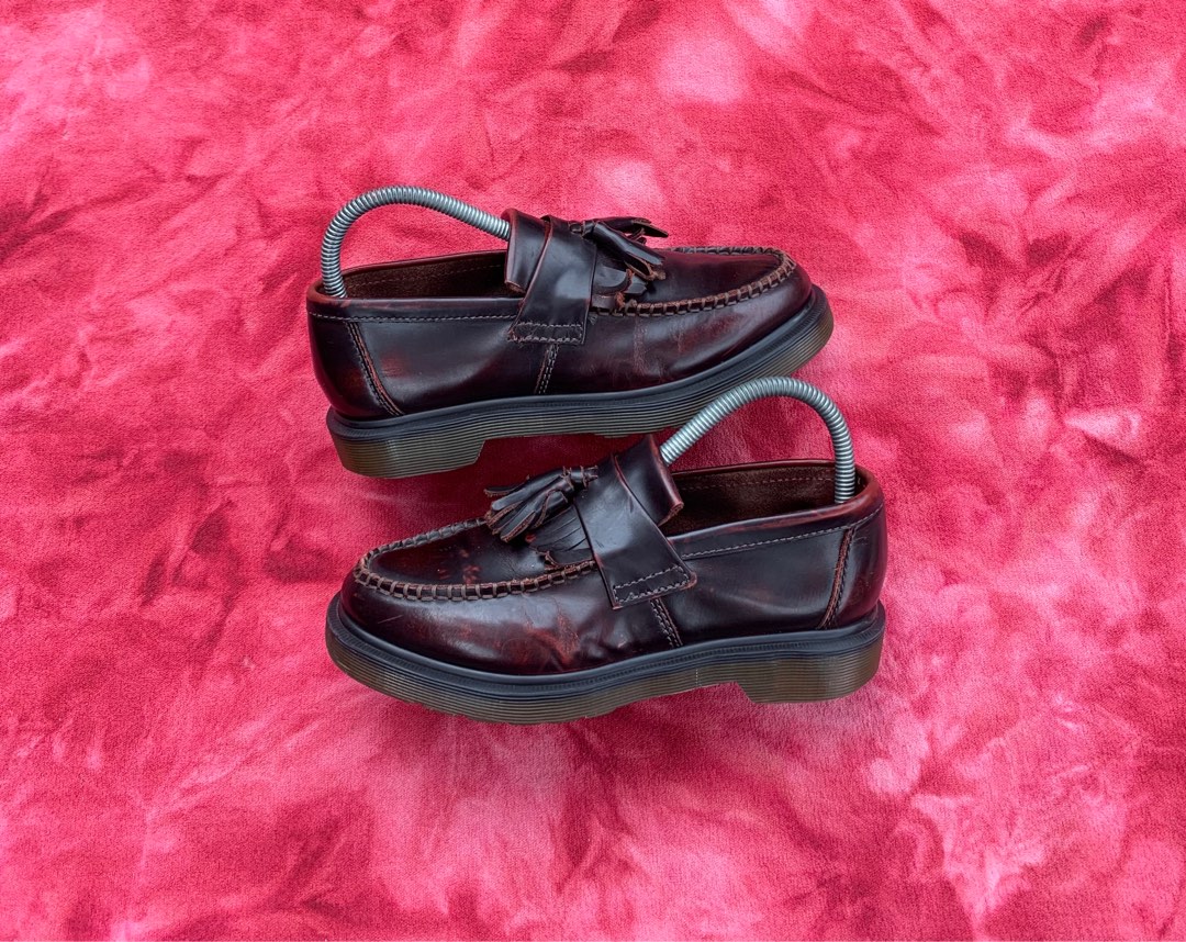 Dr Martens Adrian Loafers Cherry Red, Women's Fashion, Footwear ...