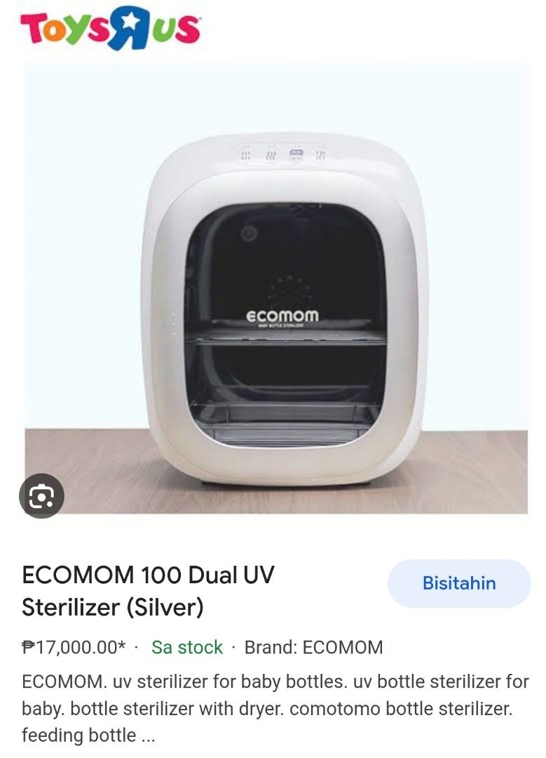 Ecomom Eco 100 Dual UV Sterilizer, Babies & Kids, Nursing & Feeding ...