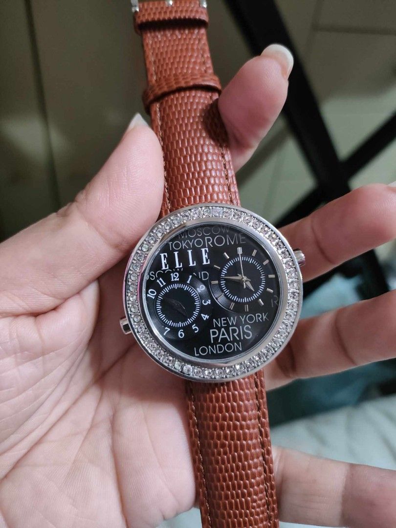 Elle Paris dual time watch, Women's Fashion, Watches & Accessories ...