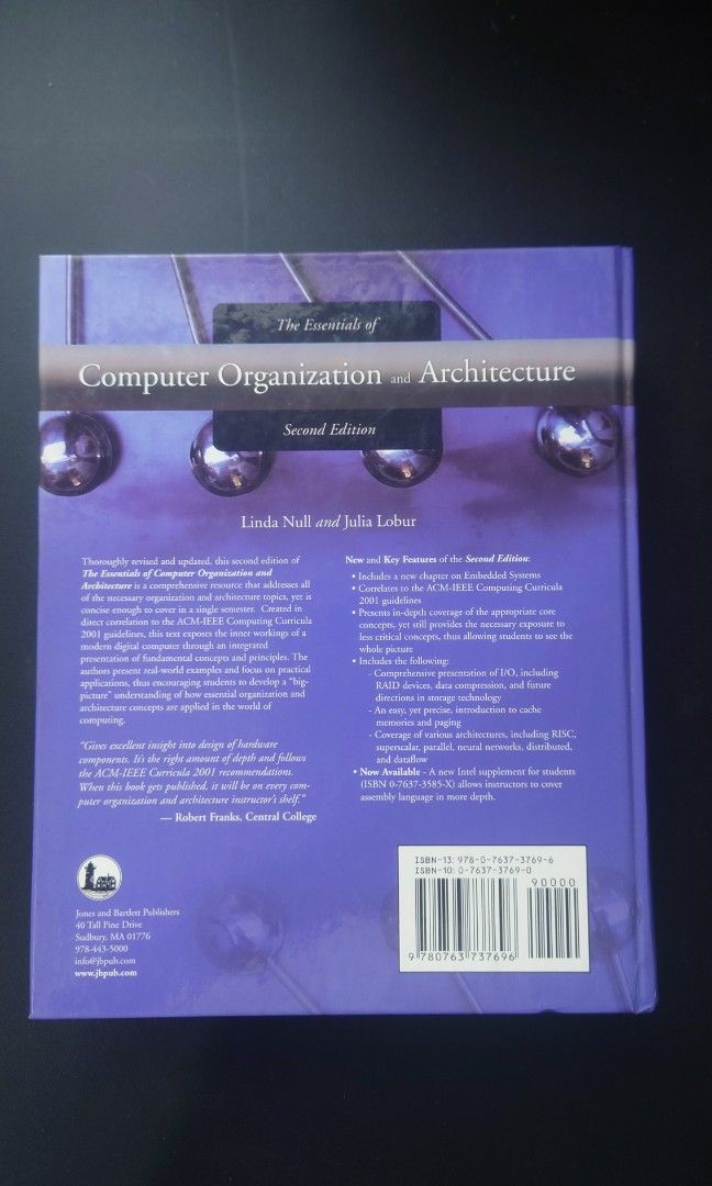 計算機概論 Essentials of Computer Organization and Architecture, 書籍、休閒與玩具, 書本及雜誌, 教科書、參考書在旋轉拍賣