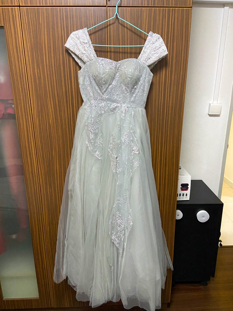Evening Gown (Off shoulder Corset Gown with chest padding), Women's ...