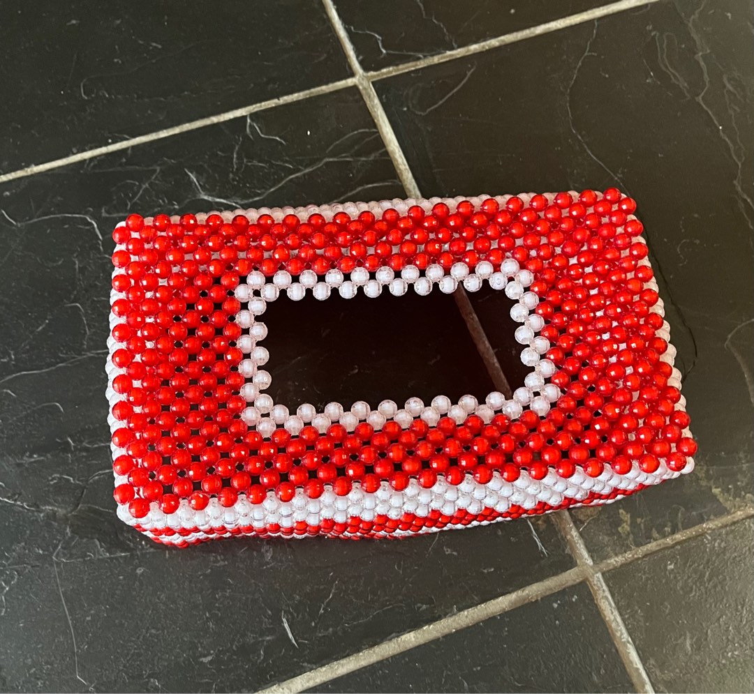 Free beaded tissue box cover, Furniture & Home Living, Home Decor ...