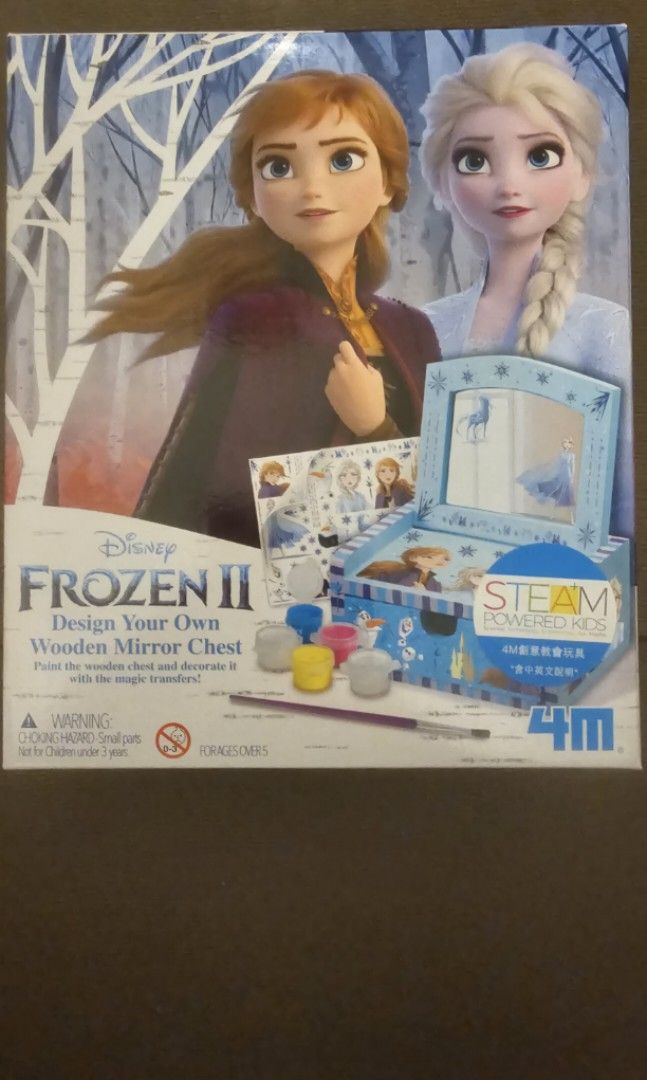 Frozen II Design your own wooden mirror chest, 興趣及遊戲, 玩具 & 遊戲類 - Carousell