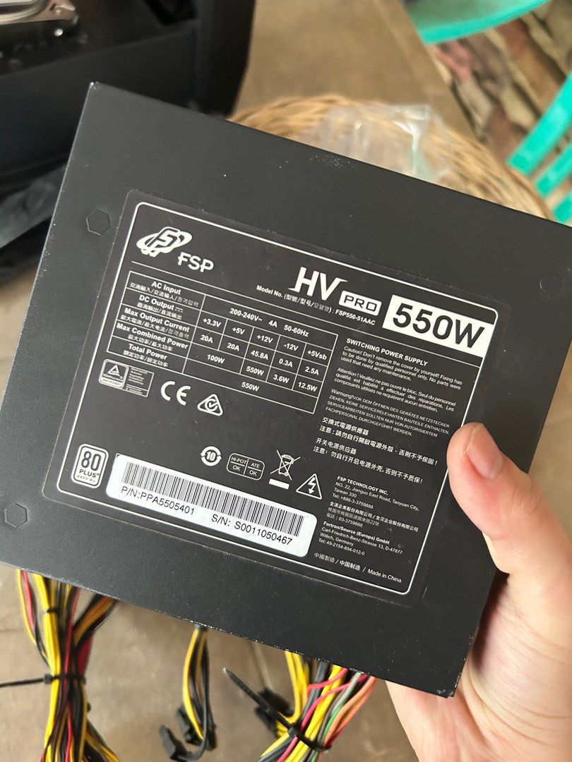FSP HV PRO 550W 80+ Power Supply Unit PSU - : FSP550-51AAC, Computers ...
