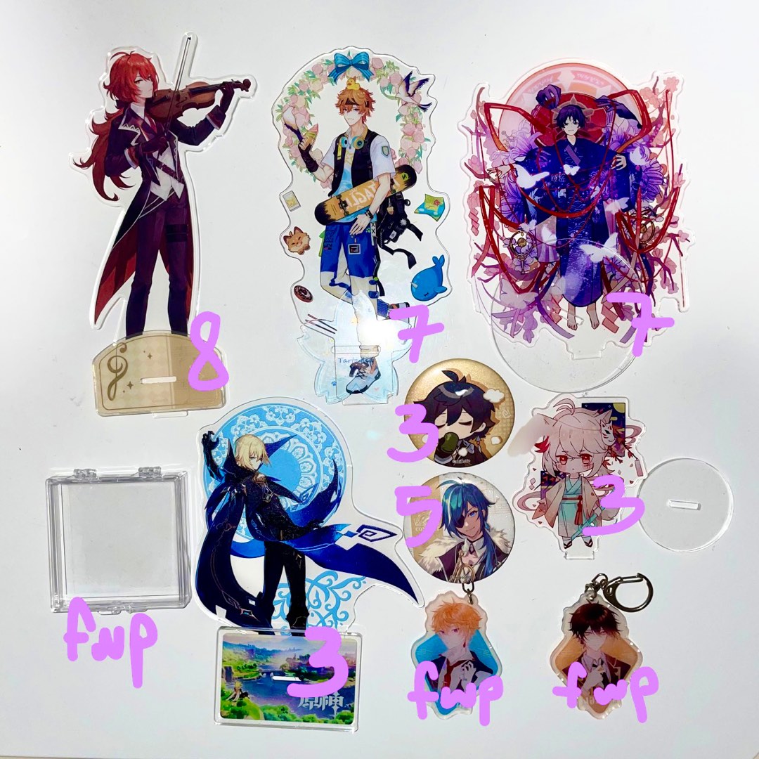 genshin impact merch standee badges keychains, Hobbies & Toys ...