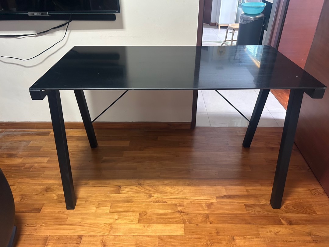 Glass study table, Furniture & Home Living, Furniture, Tables & Sets on ...