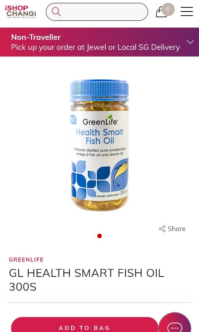 GREENLIFE GL HEALTH SMART FISH OIL 300S, Health & Nutrition, Health ...