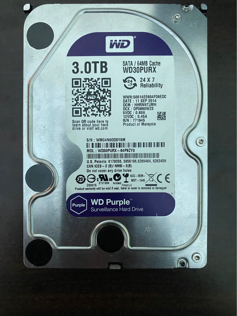 Hdd WESTERN DIGITAL 3tb 3.5inci, Computers & Tech, Parts & Accessories ...