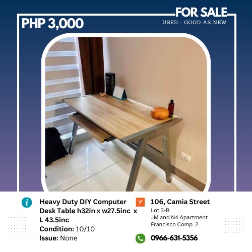 Heavy Duty Computer Desk Table, Furniture & Home Living, Furniture ...