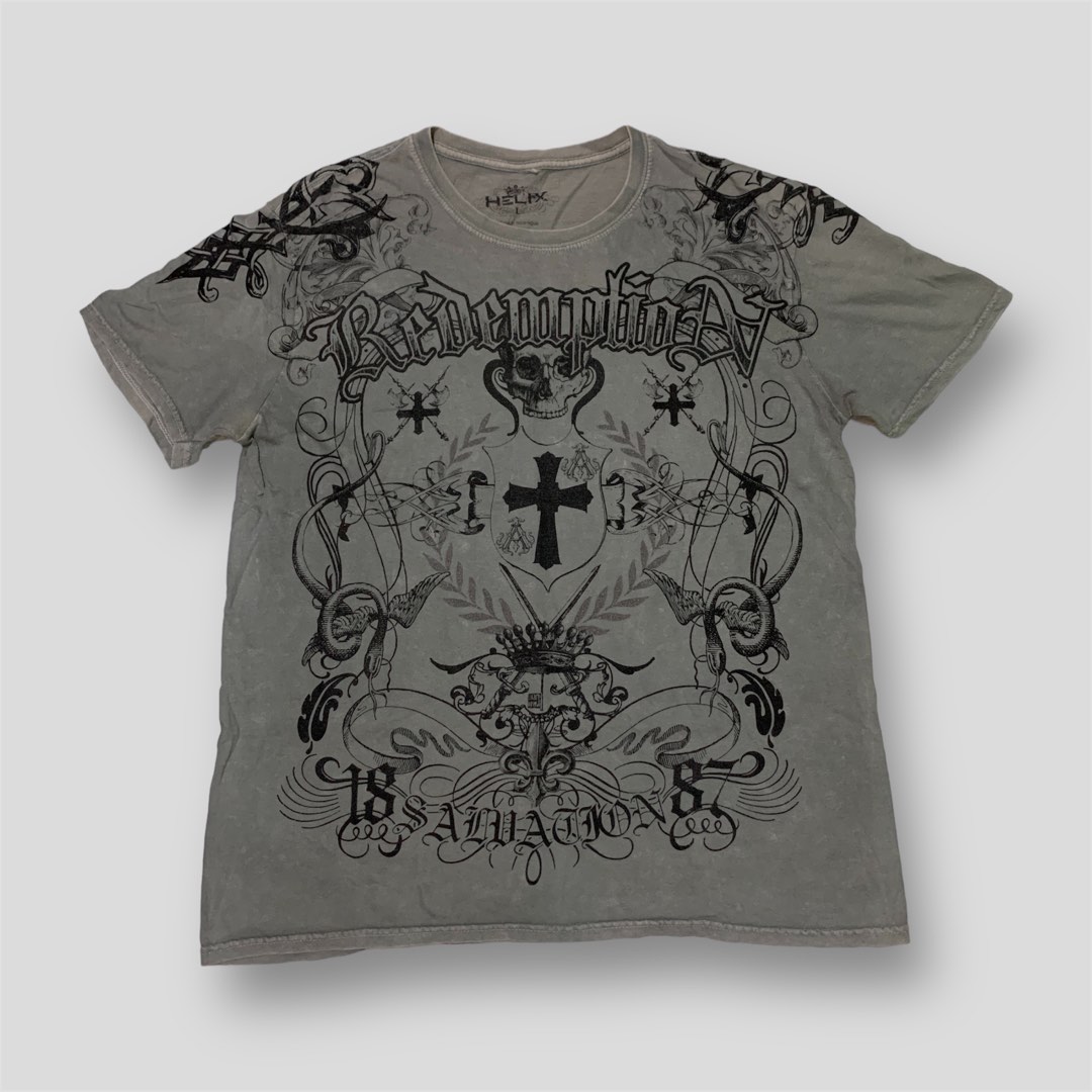 Helix Redemption AOP Affliction Vibes Gothic Vintage Shirt Y2k, Men's ...