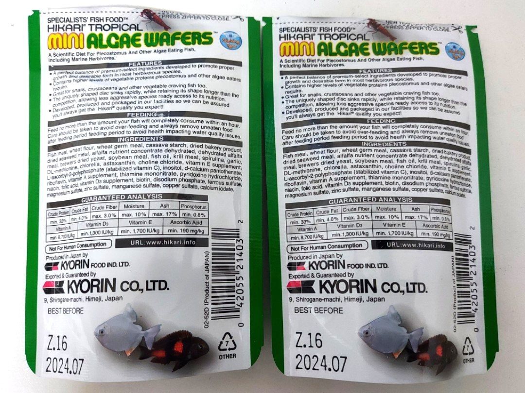 HIKARI MINI ALGAE WAFERS, Pet Supplies, Pet Food on Carousell