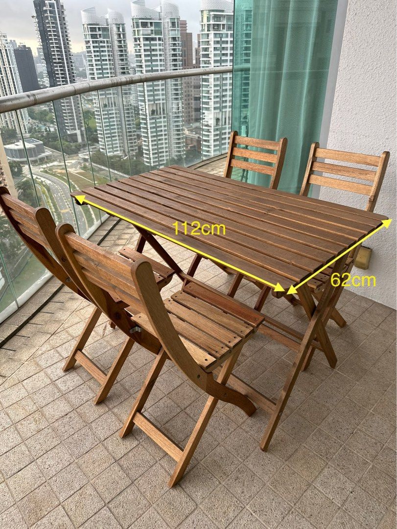 IKEA ASKHOLMEN outdoor table and chairs, Furniture & Home Living ...