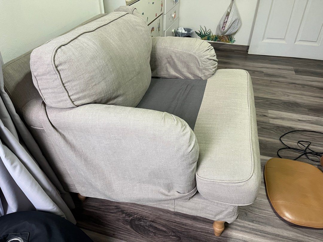 IKEA stocksund single seat light grey armchair, Furniture & Home Living ...