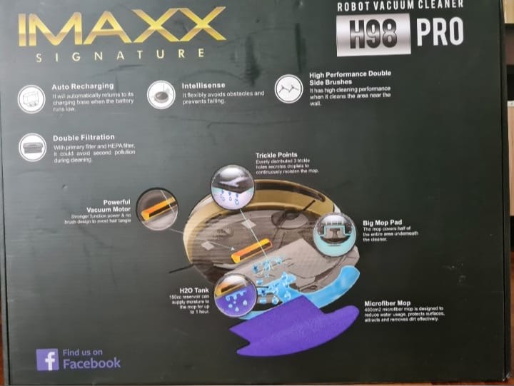 IMAXX 2 in 1 and dry Mapping Robot Vacuum Cleaner H-98 Pro with APP ...