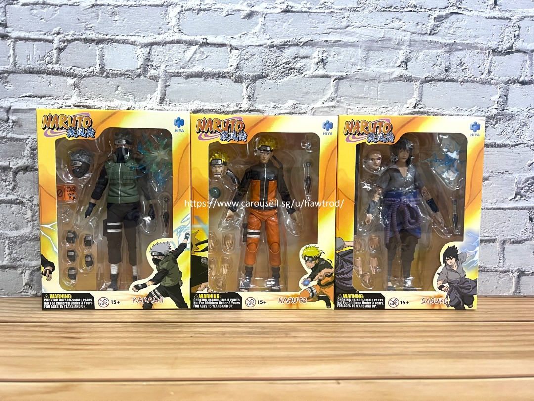Hiya Toys, 1/12 scale Set of 3 Naruto Uzumaki + Sasuke Uchiha + Kakashi ...