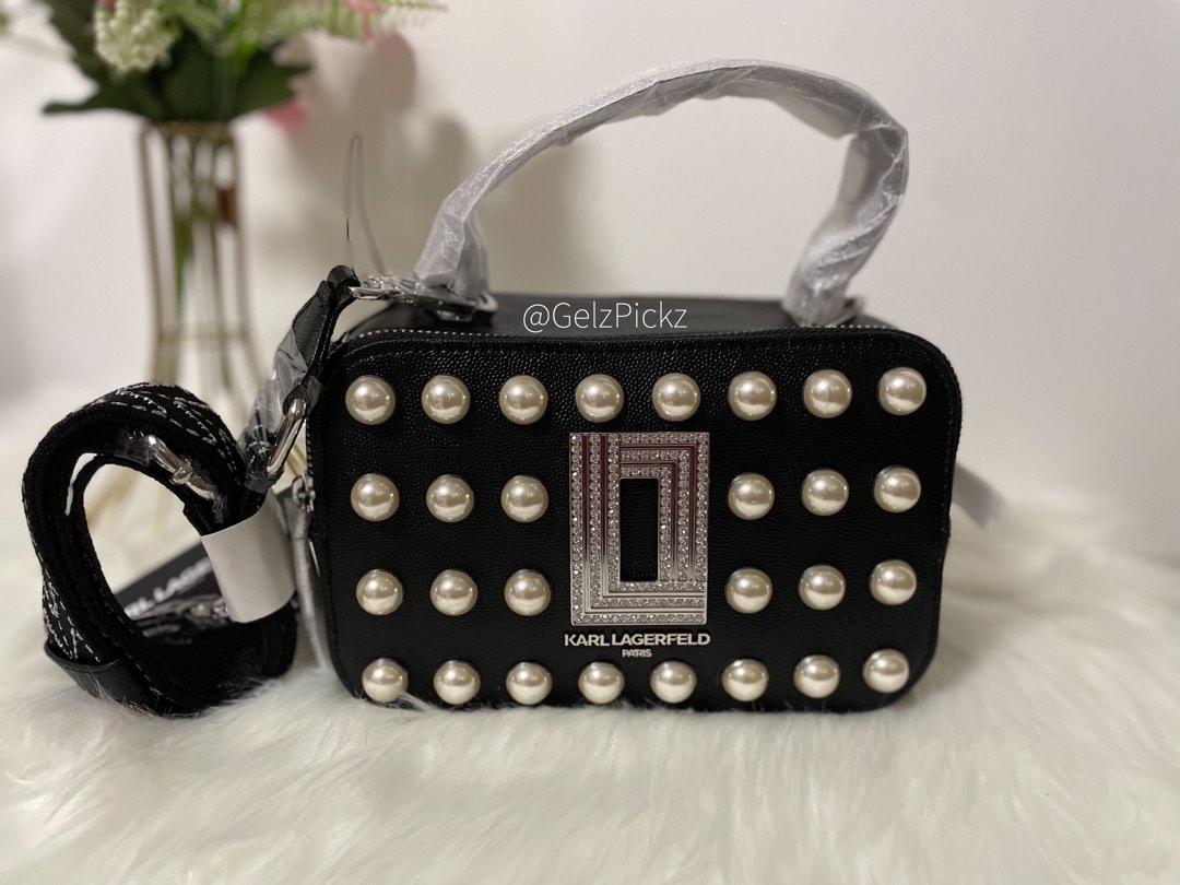 Karl Lagerfeld Simone Camera bag (pearls) w/ adjustable sling strap ...