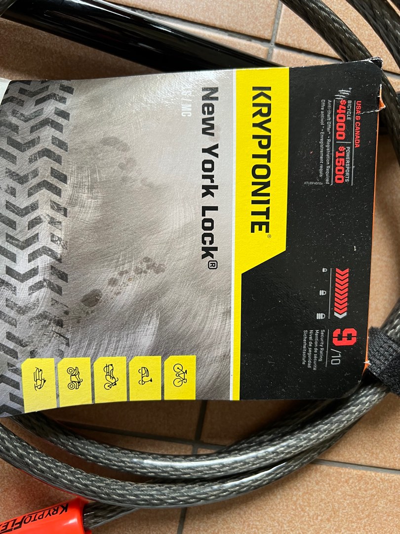 Kryptonite New York lock + KryptoFlex, Sports Equipment, Bicycles ...